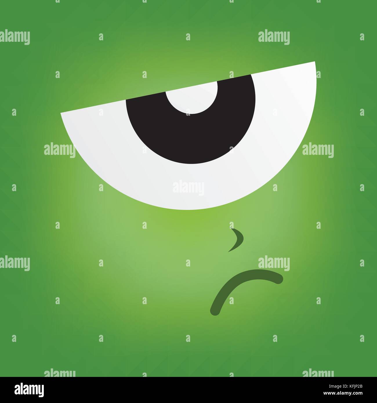 green monster character face vector art illustration Stock Vector Image ...