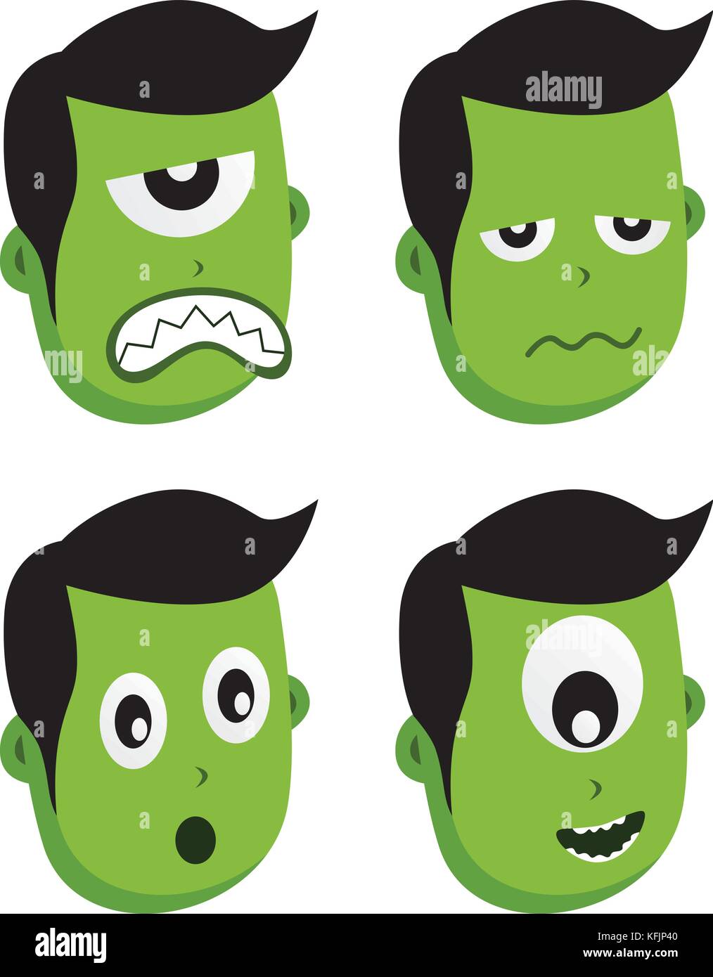 green zombie monster character vector art illustration Stock Vector ...