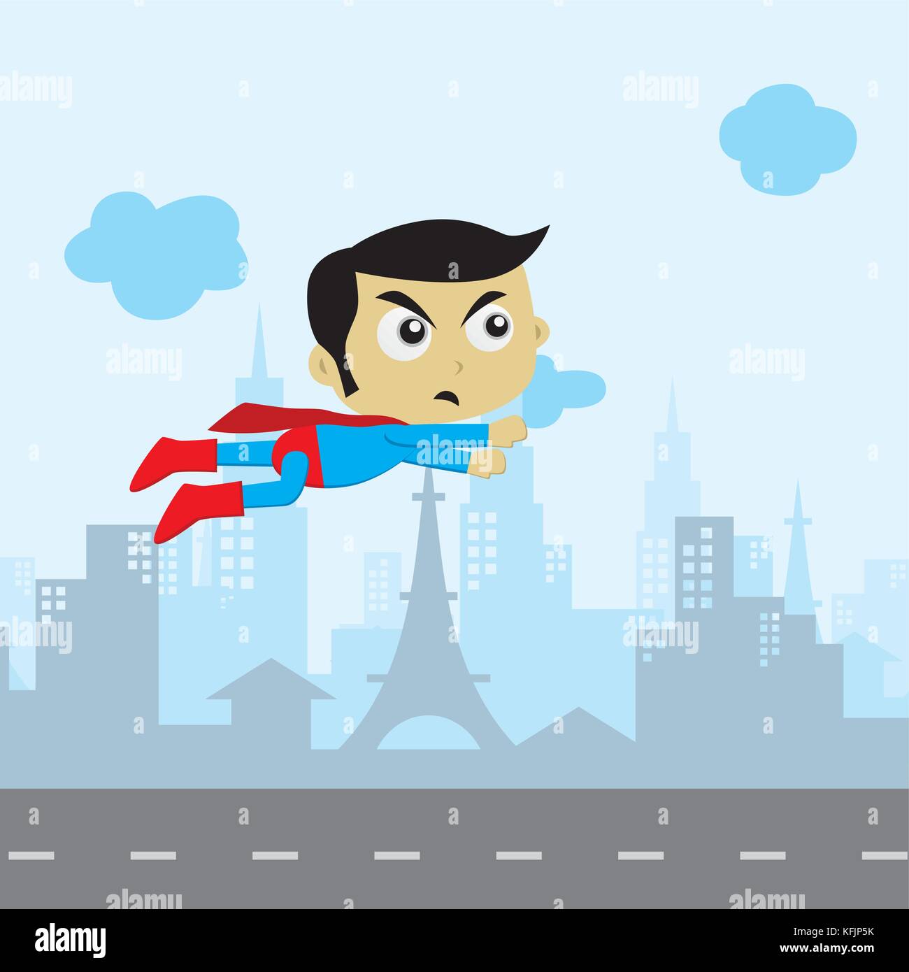 cartoon superhero game asset theme hero vector art illustration Stock ...