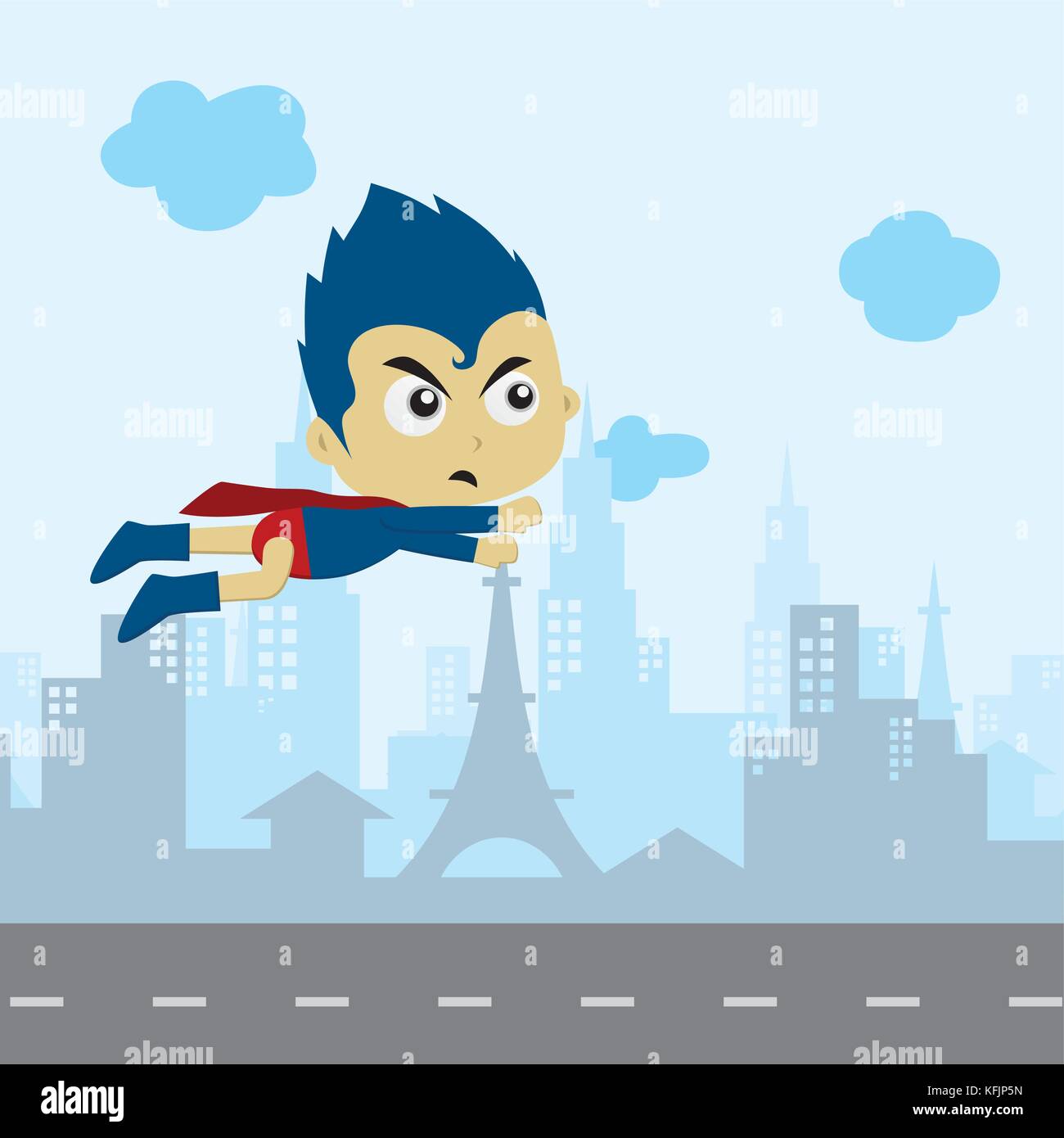 cartoon superhero game asset theme hero vector art illustration Stock ...