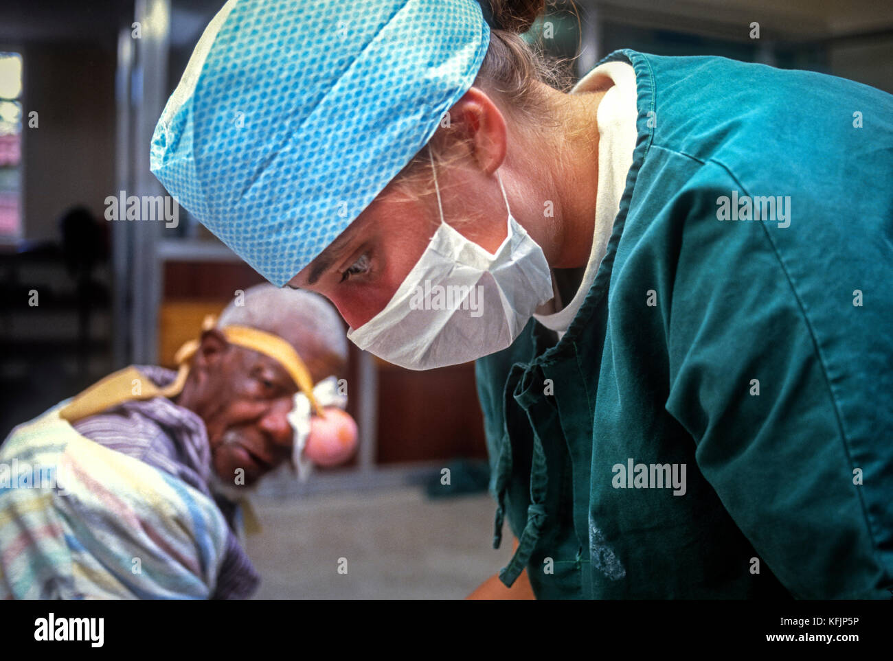 After eye surgery. Young woman suffered from inverted eyelashes ...