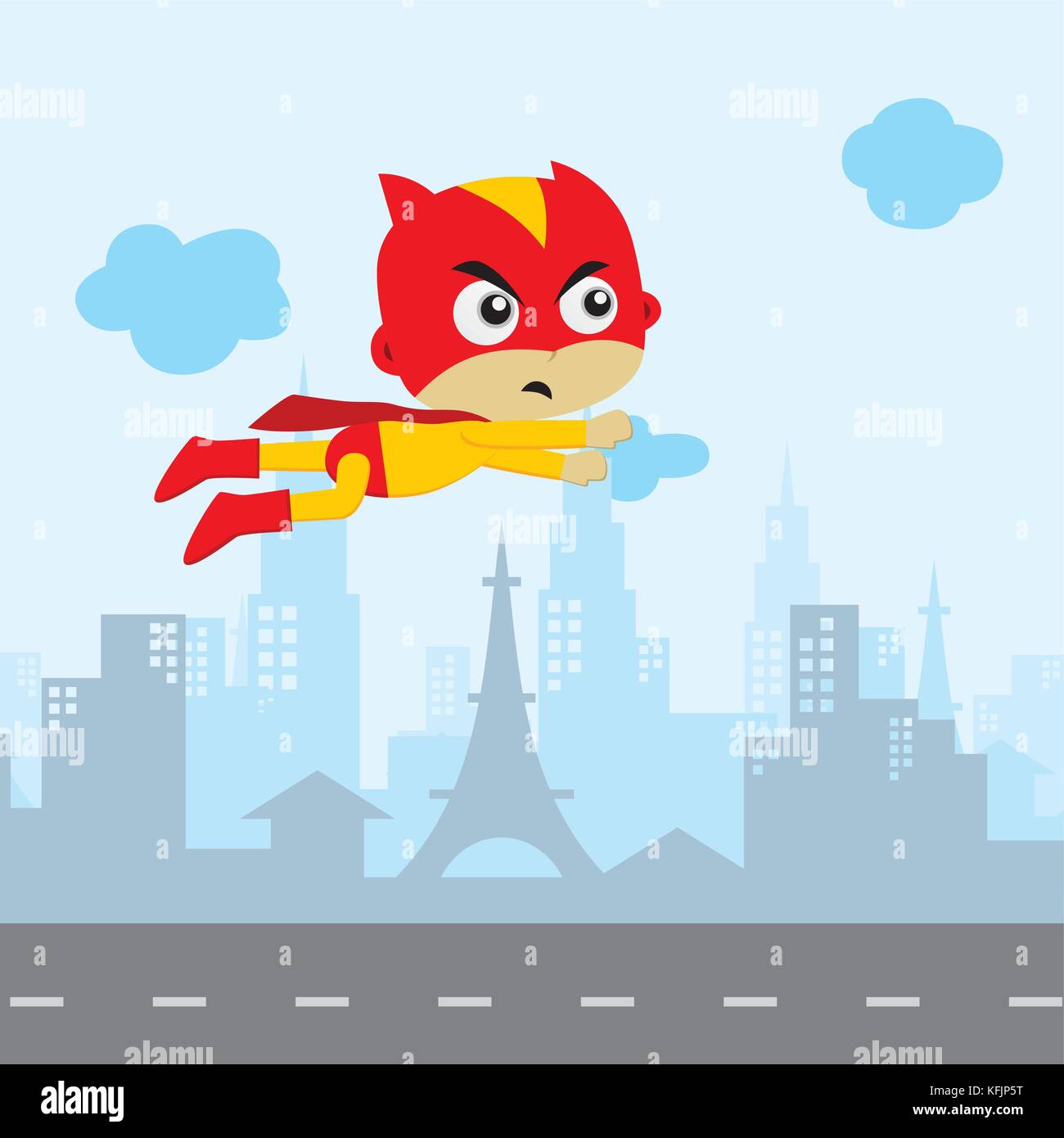 cartoon superhero game asset theme hero vector art illustration Stock ...