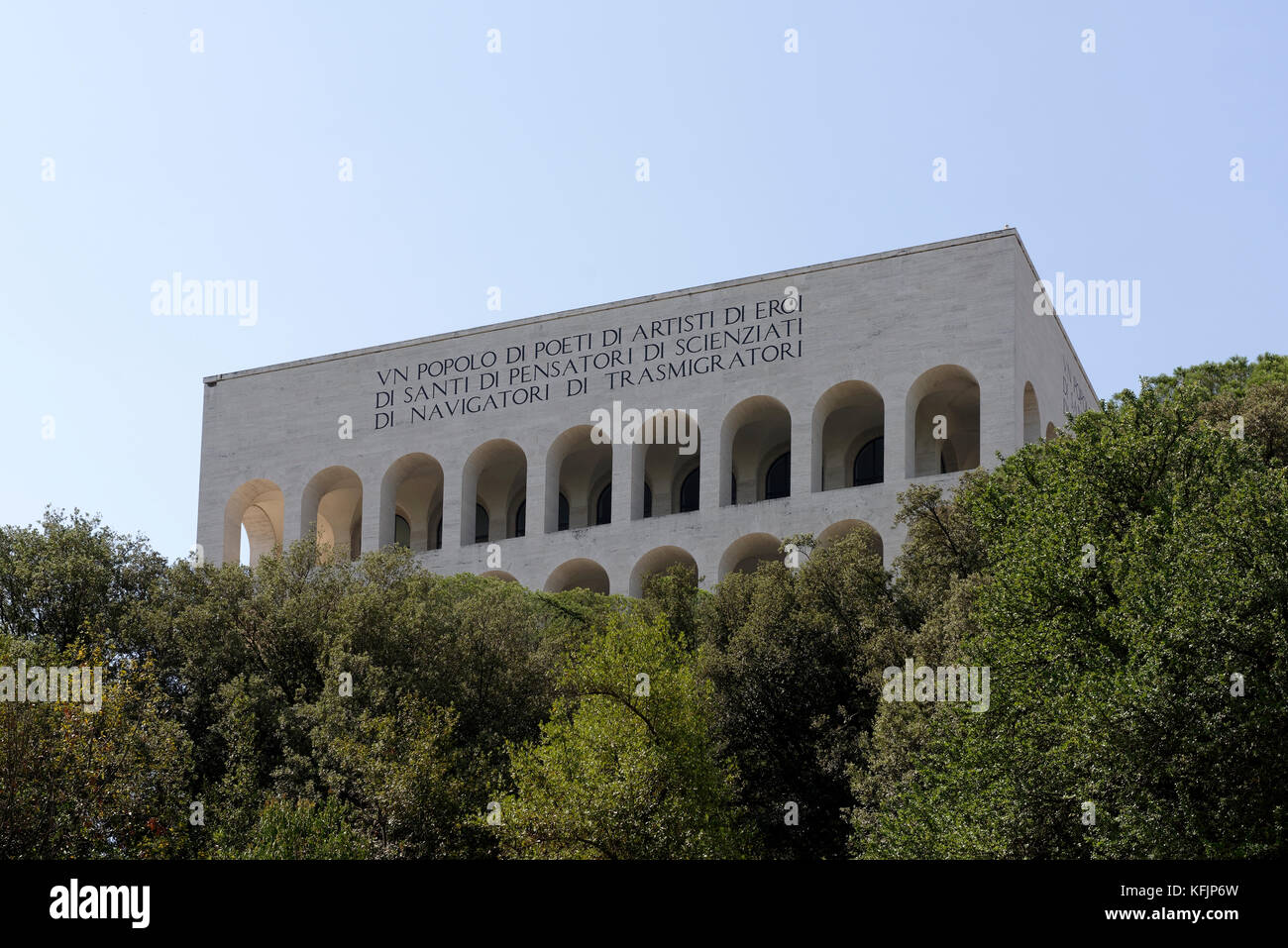 The Palazzo della Civilta Italiana, known as the white marble square ...