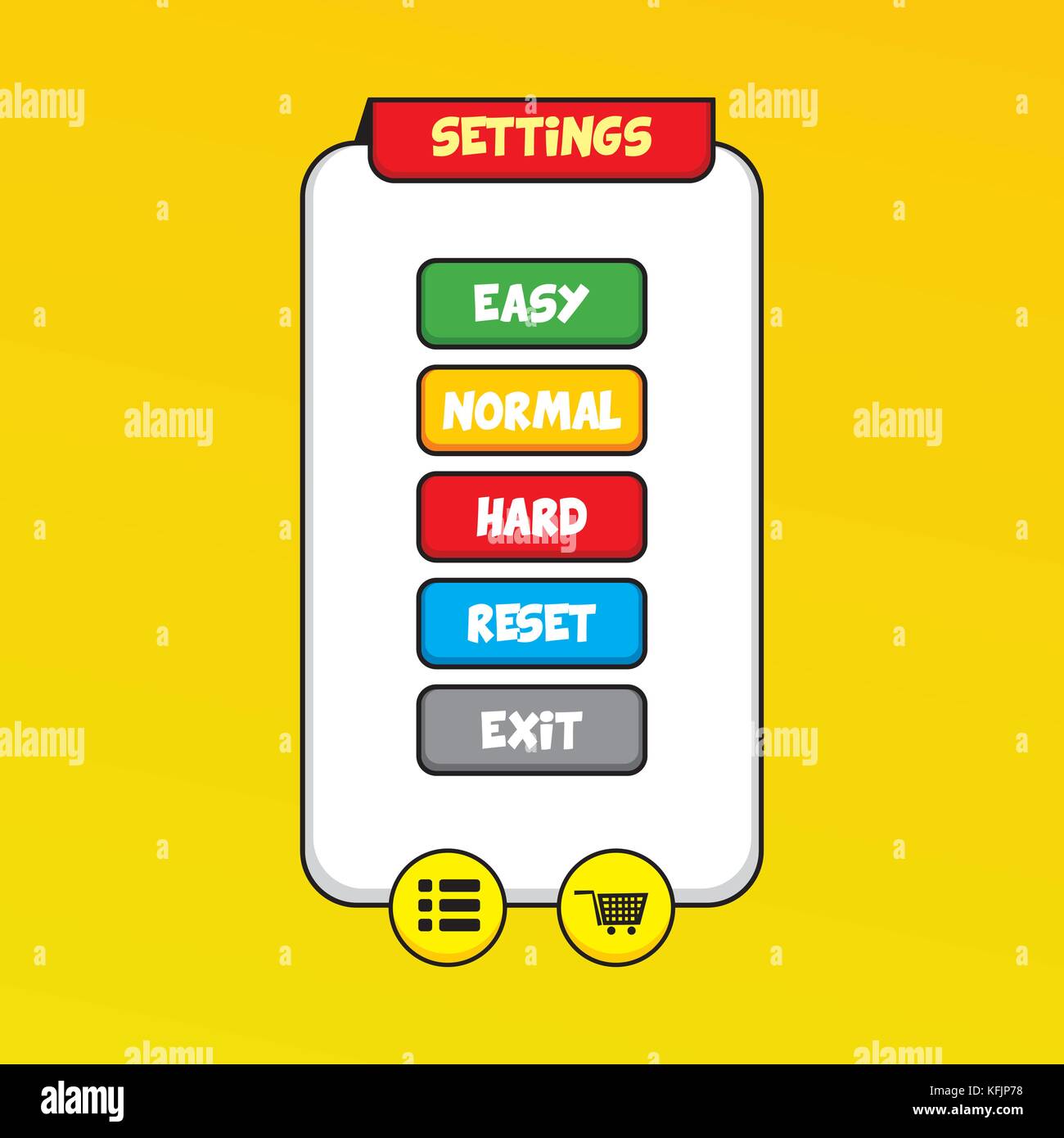 video game asset menu icon button layer vector art illustration Stock ...