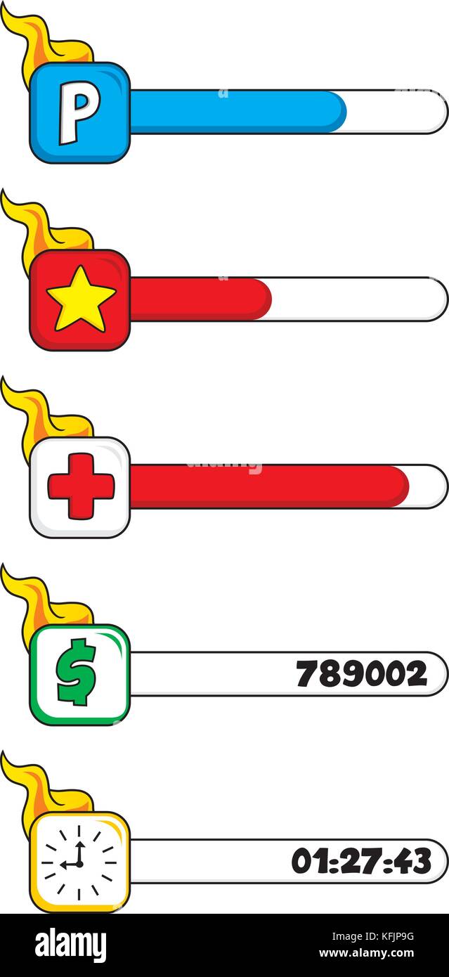 video game asset menu icon button layer vector art illustration Stock ...