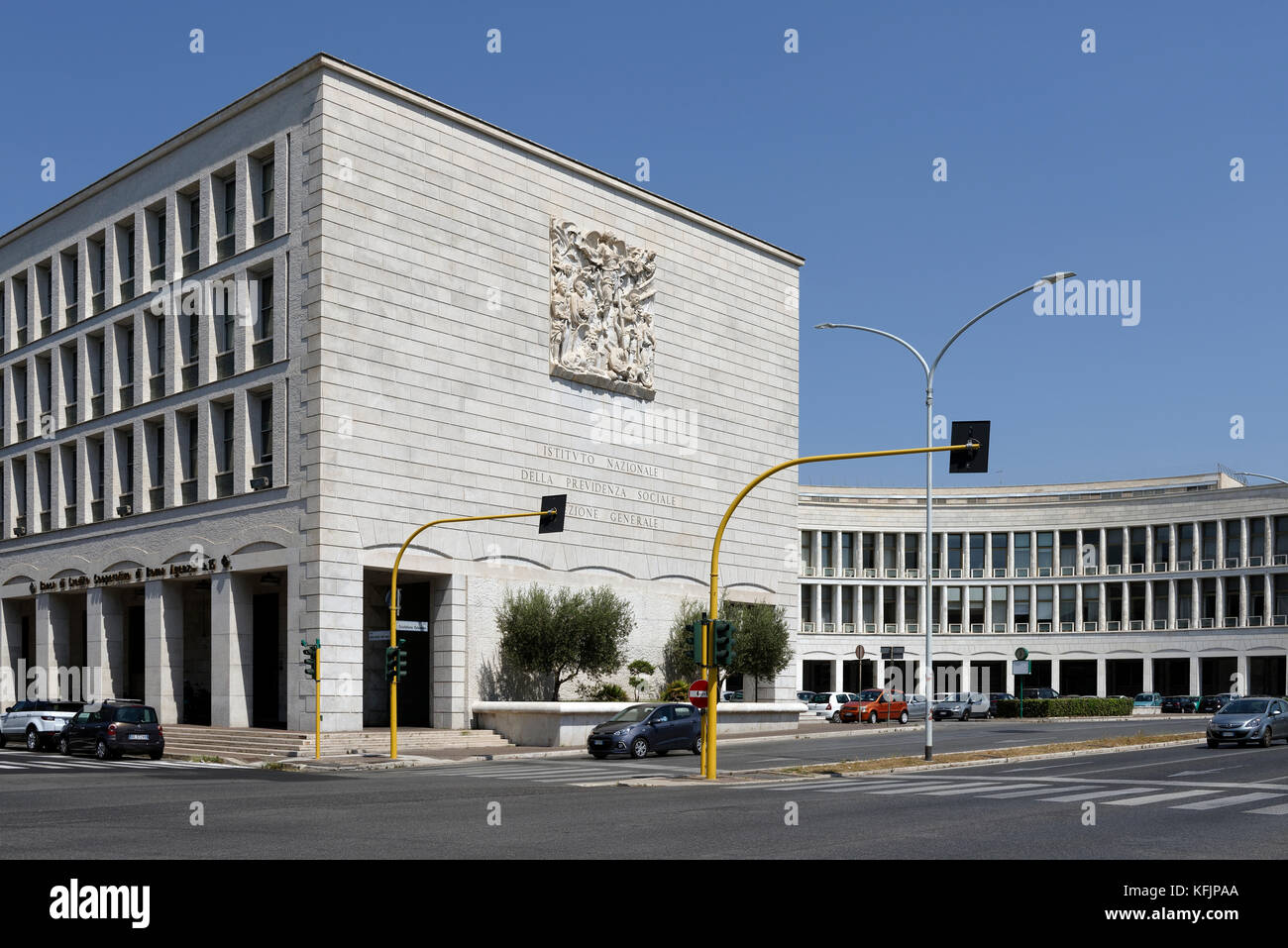 The Palazzo dell'INPS e dell'INA, one of two identical buildings ...