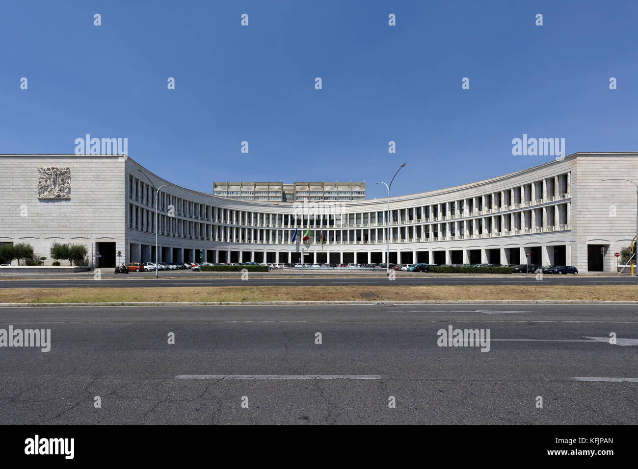 The Palazzo dell'INPS e dell'INA, one of two identical buildings ...