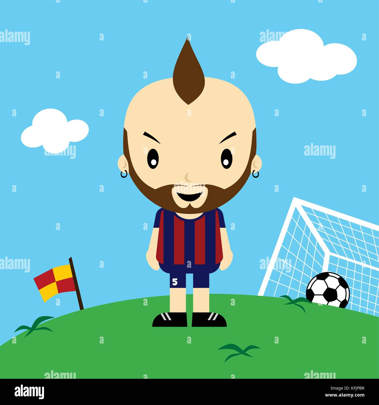 funny cartoon soccer player league vector art illustration Stock Vector ...
