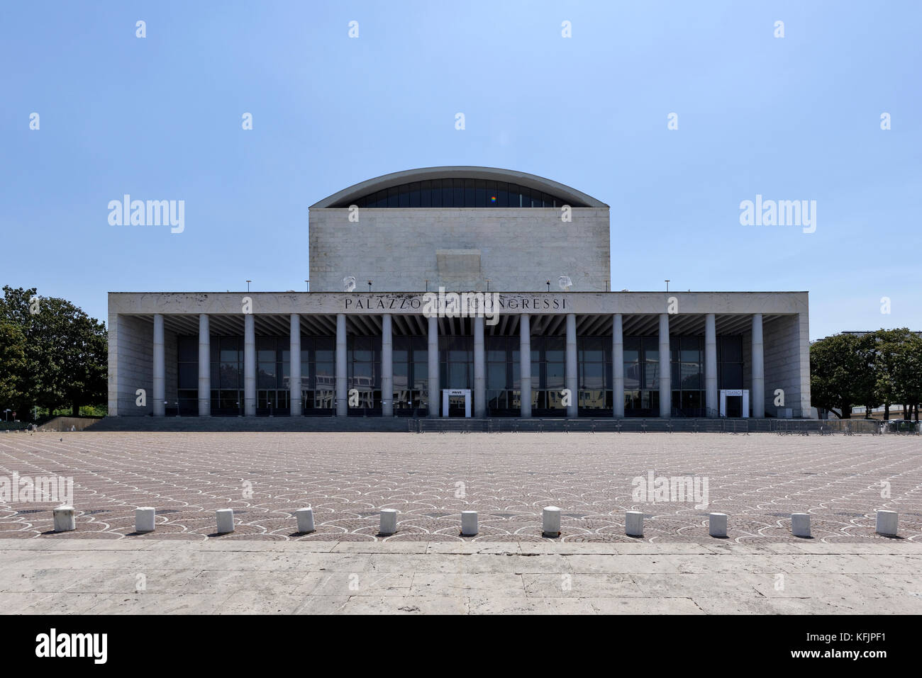 Front view of the Palazzo dei Congressi, the congress palace in the ...