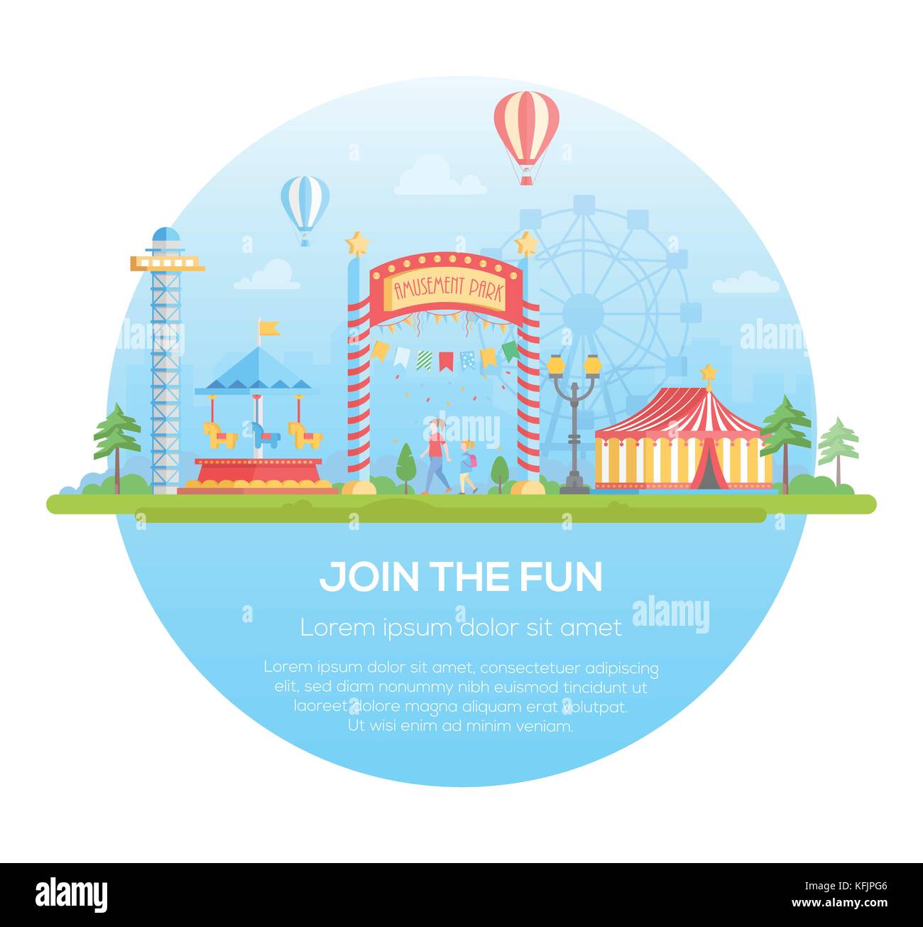 Join the fun - modern flat design style vector illustration Stock ...