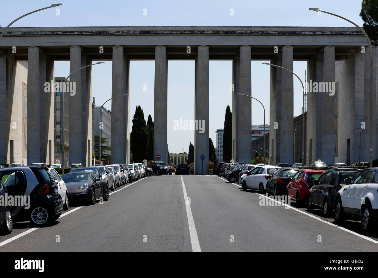 The colonnaded Porch (1939-42), in the distance is the Museum of Roman ...
