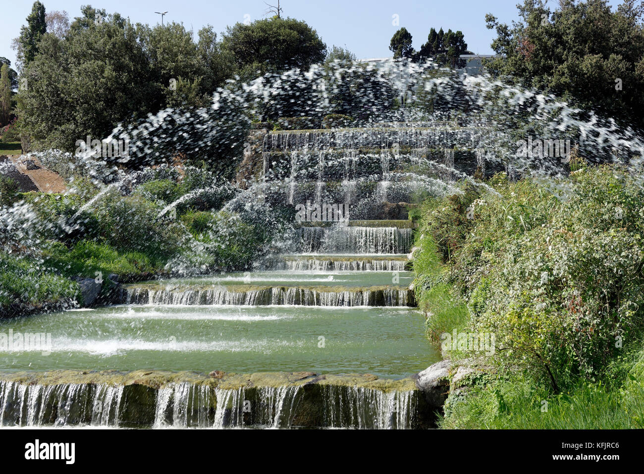 Cascading waterfalls, fountains and jets of spray at the Giardino delle ...