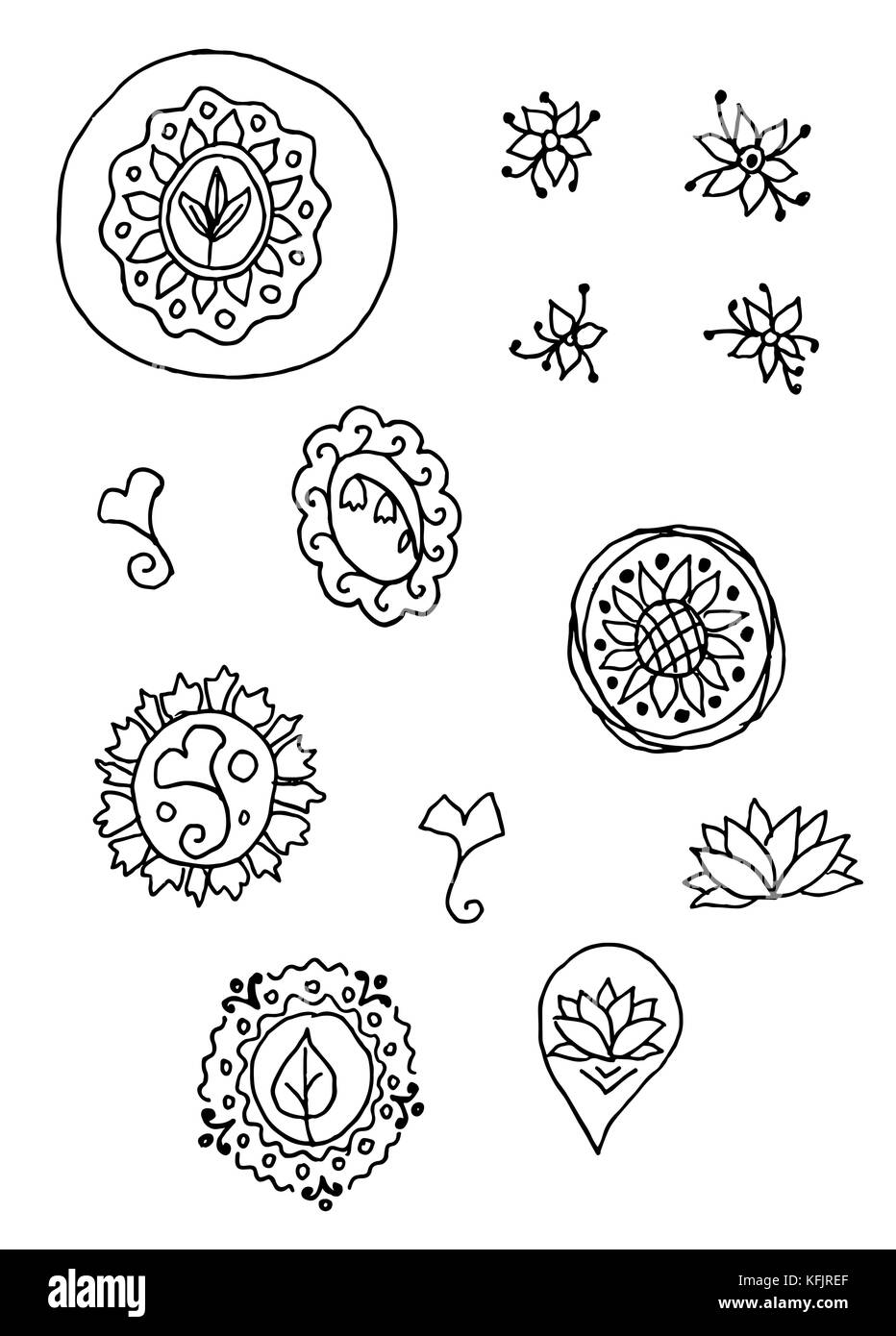 Floral doodles set Stock Vector Image & Art - Alamy