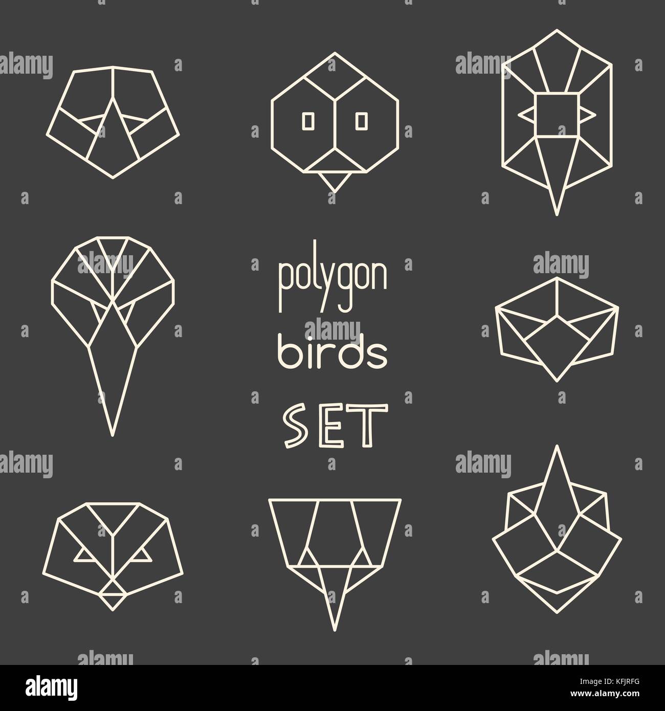 Polygon birds set on grey background Stock Vector Image & Art - Alamy