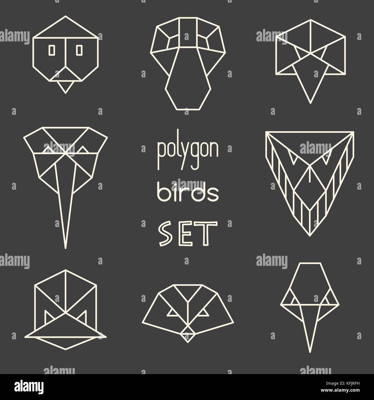 Polygon birds set on grey background Stock Vector Image & Art - Alamy