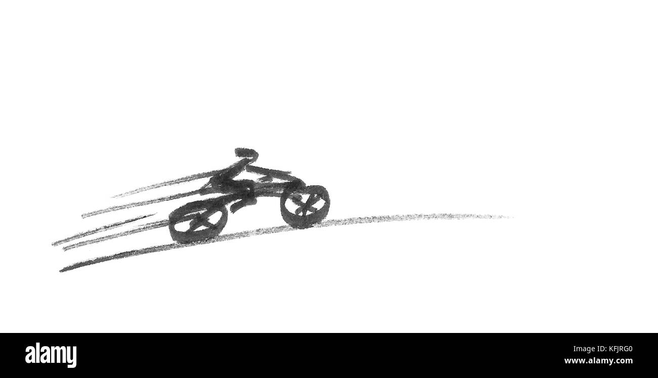 Sketch of fast riding biker Stock Vector Image & Art - Alamy