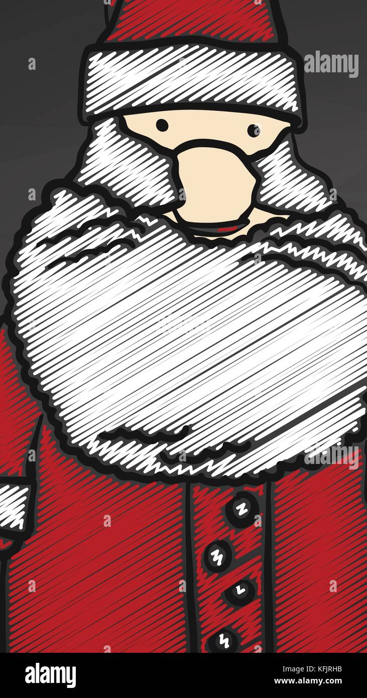 Santa Claus Colored Chalk on Chalkboard. Handdrawn vector sketch, clean ...