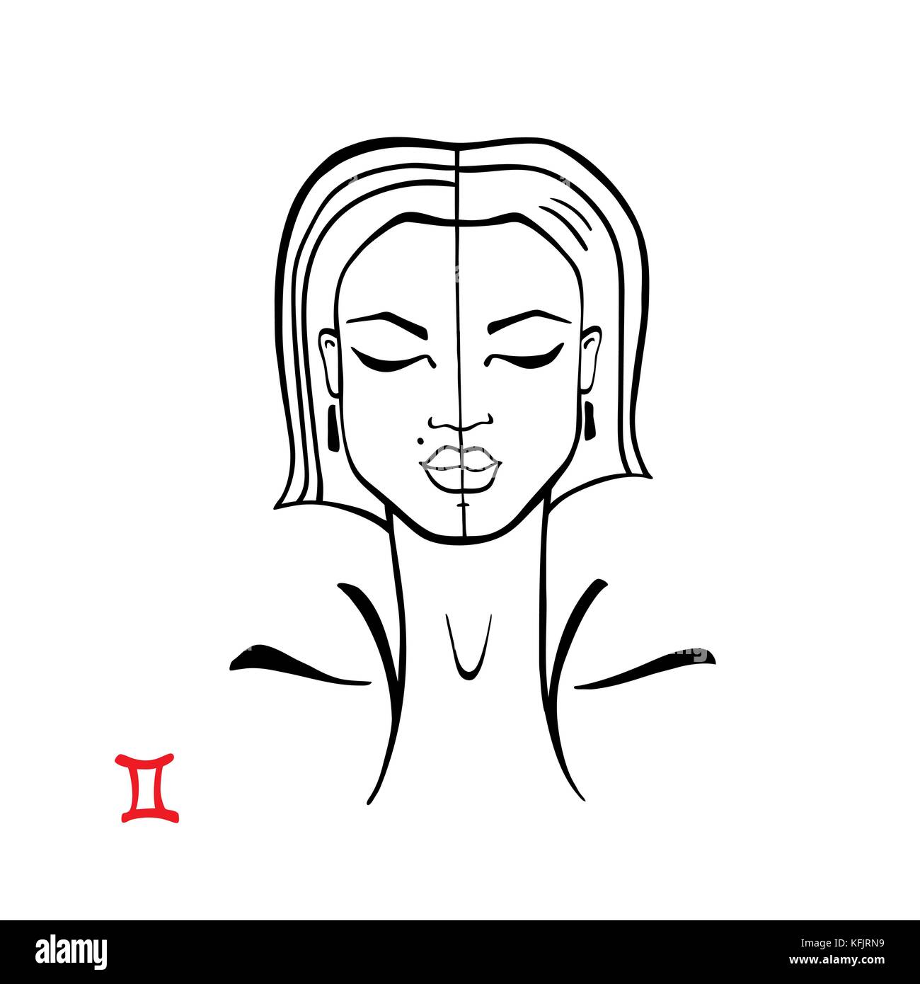 Female horoscope signs collection hi-res stock photography and images ...