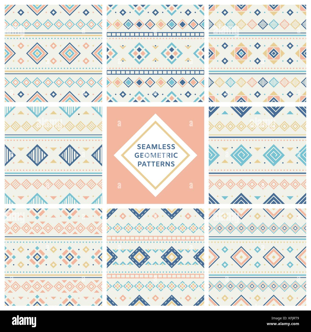 Set of geometrical seamless patterns. Vector eps10 Stock Vector Image ...