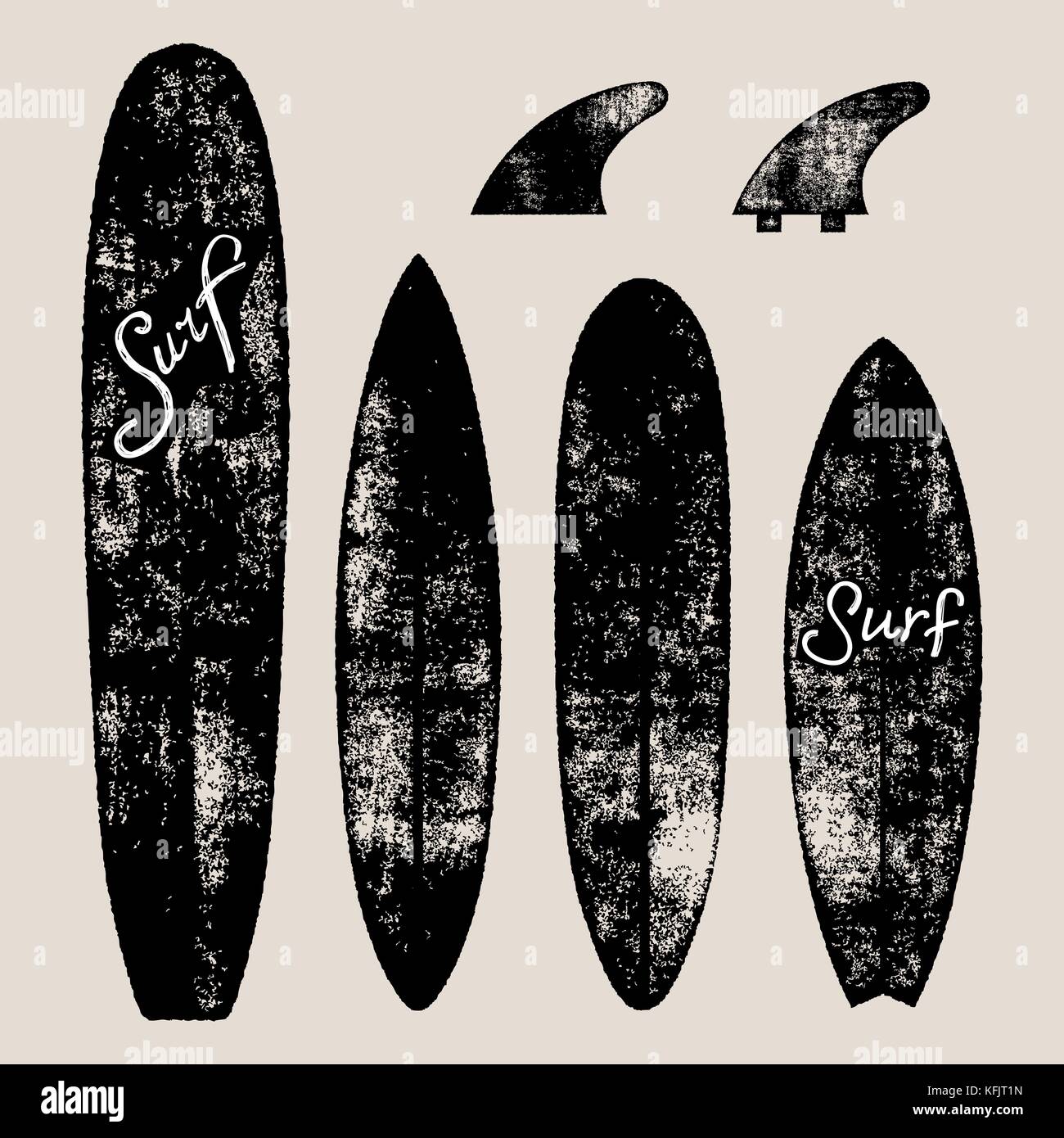 Set of Surf boards. Vector Illustration in the Polynesian style tattoo ...