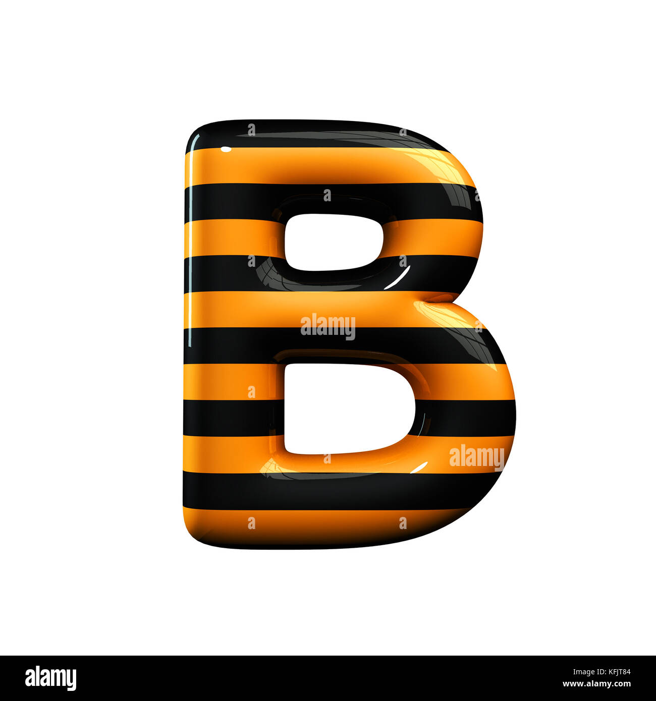 Orange and black striped hallowen letter B Stock Photo - Alamy