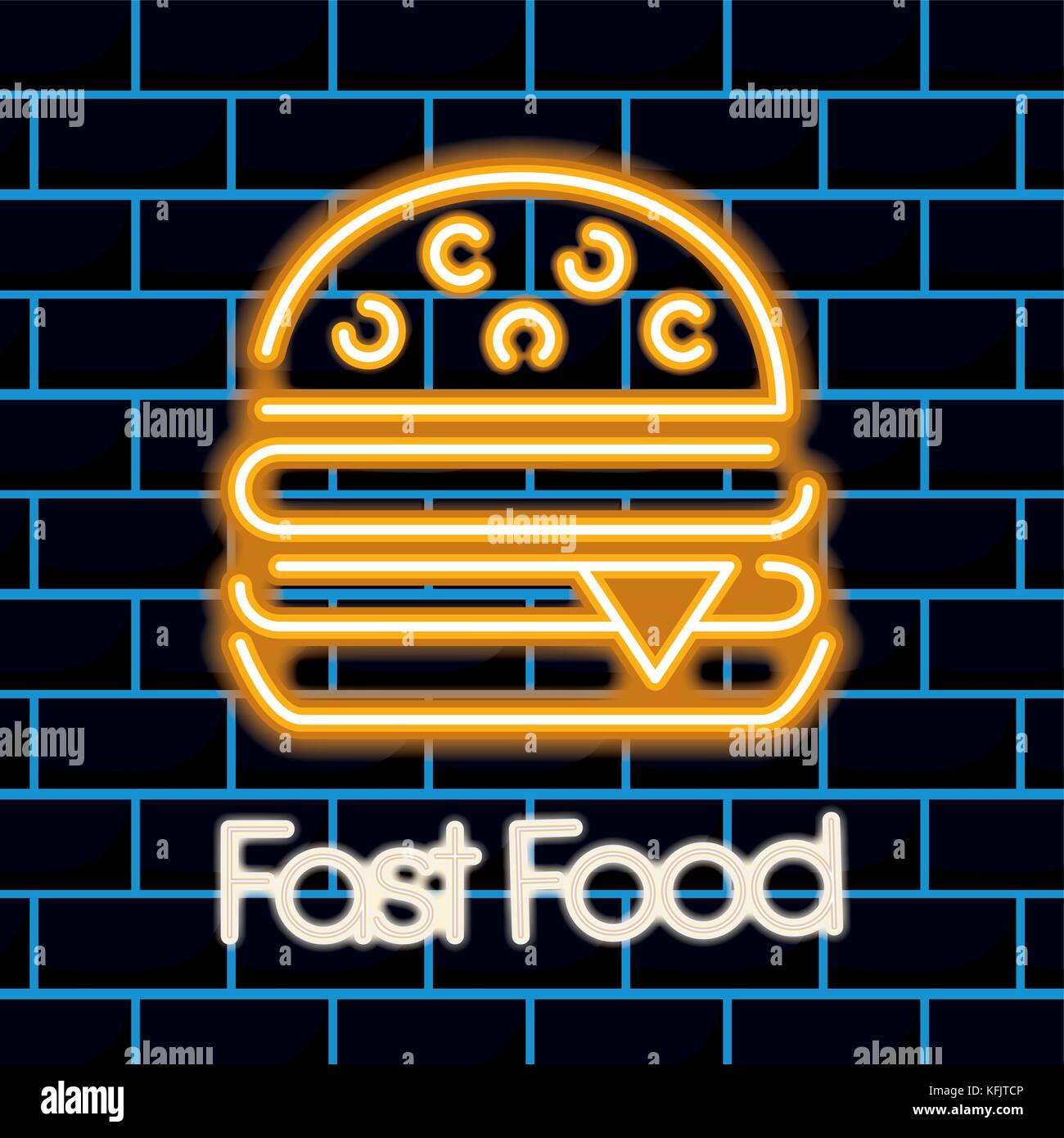 Fast food neon icons hi-res stock photography and images - Alamy
