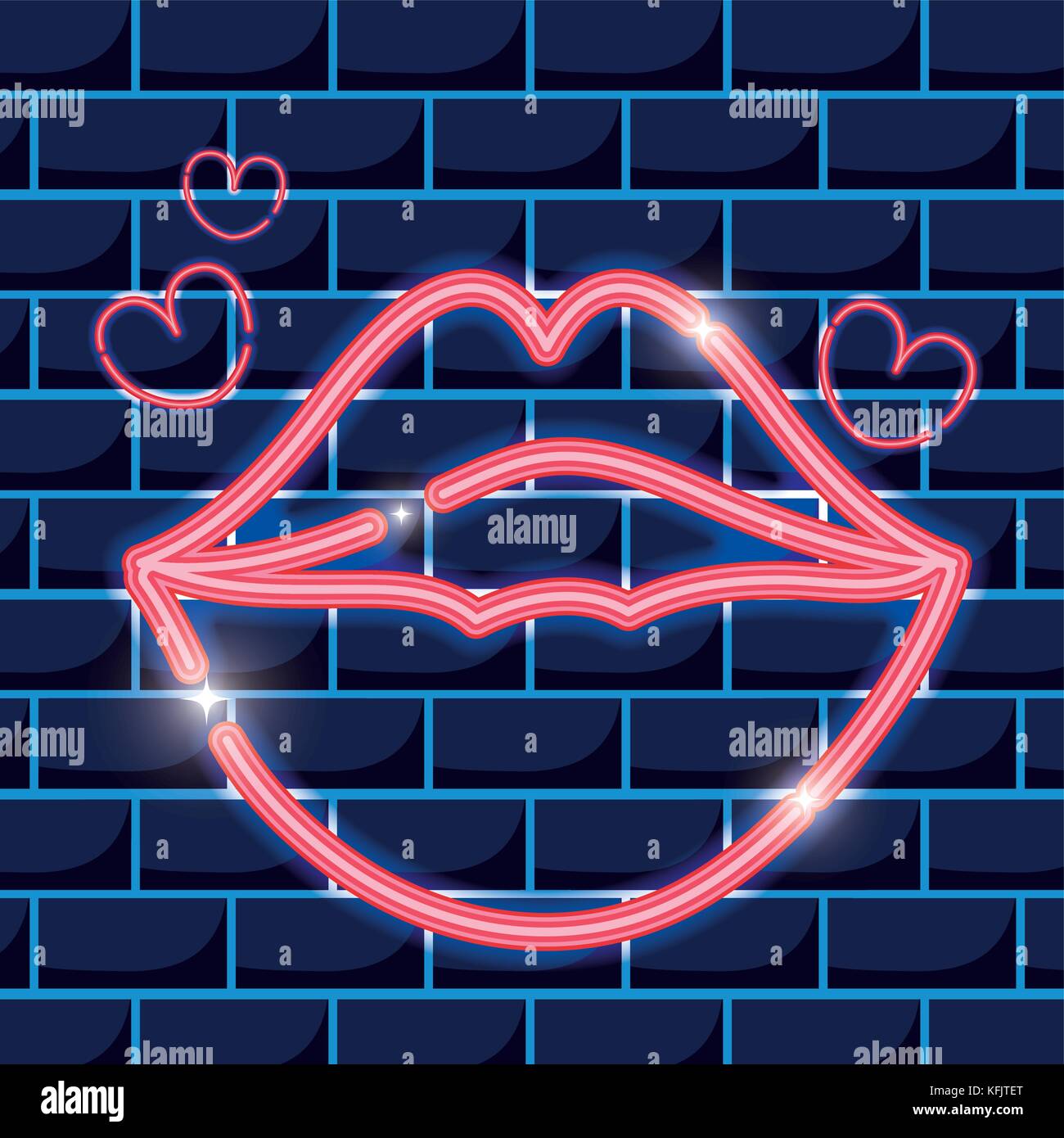 Neon lips sign Stock Vector Images - Alamy