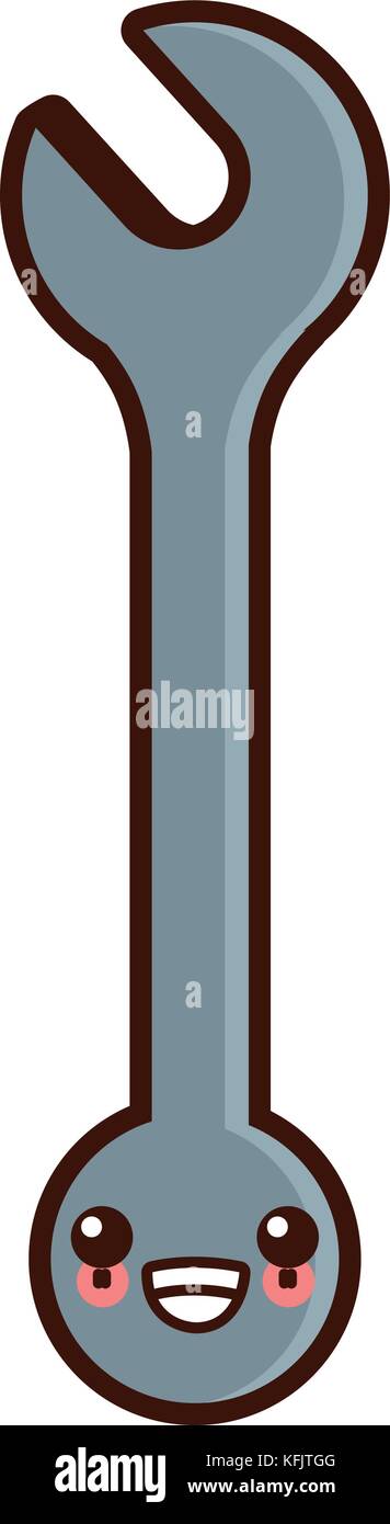 Wrench construction tool cute kawaii cartoon Stock Vector Image & Art ...