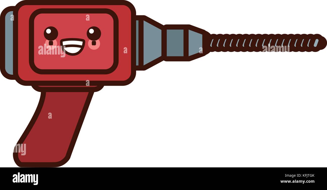 Drill Construction tool cute kawaii cartoon Stock Vector Image & Art ...
