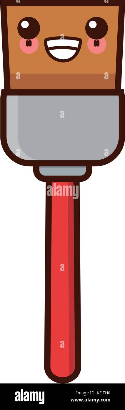 Construction paint brush cute kawaii cartoon Stock Vector Image & Art ...