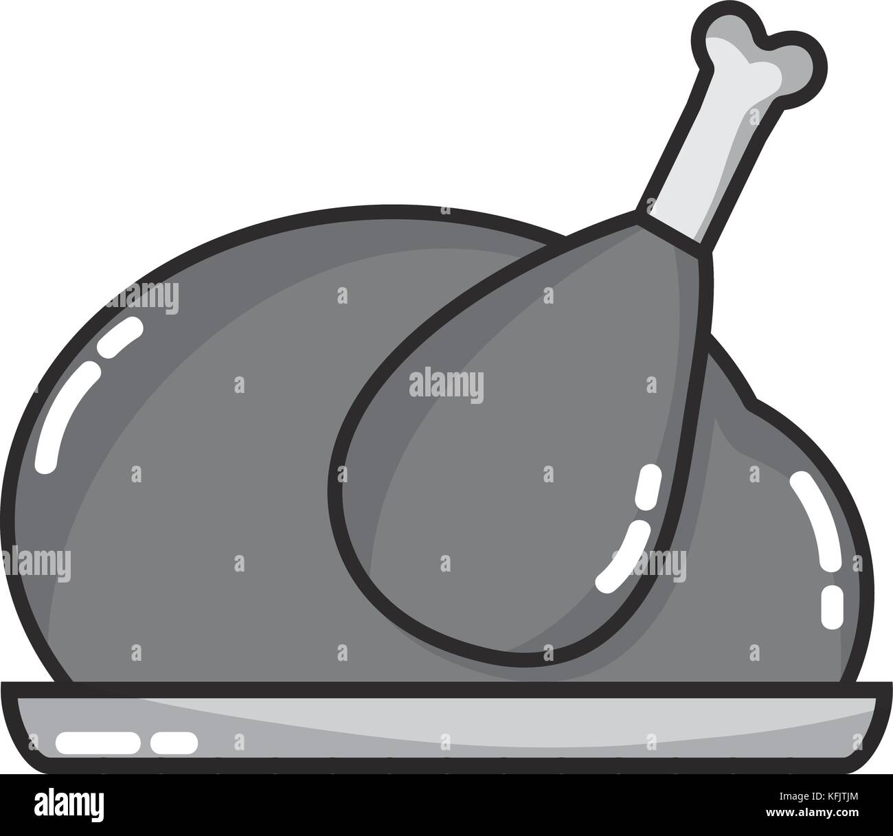 grayscale delicious chicken food roast taste Stock Vector Image & Art ...