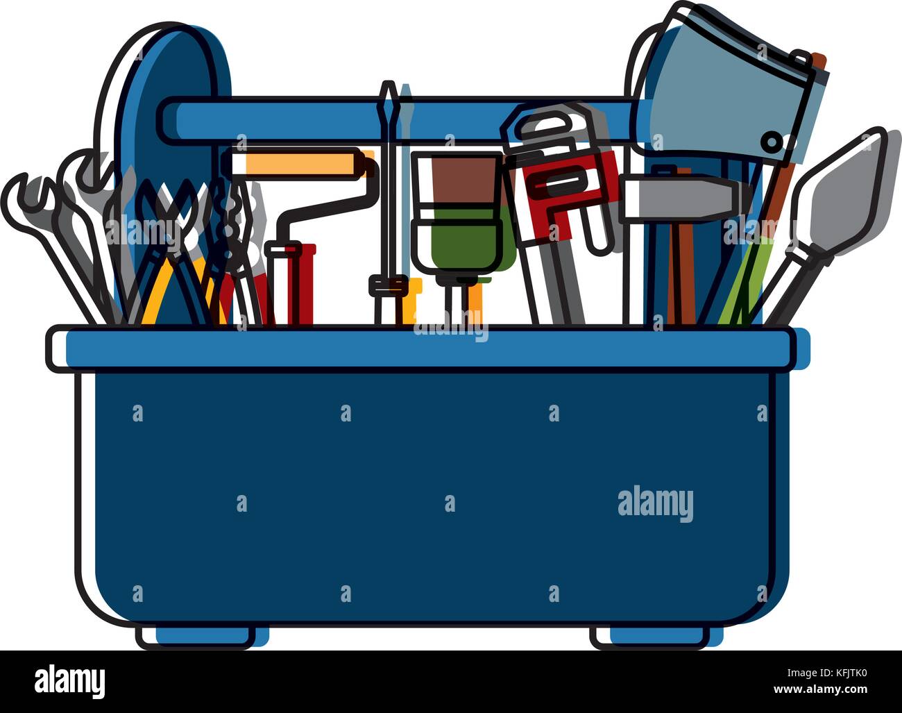 Construction toolbox isolated cute kawaii cartoon Stock Vector Image ...