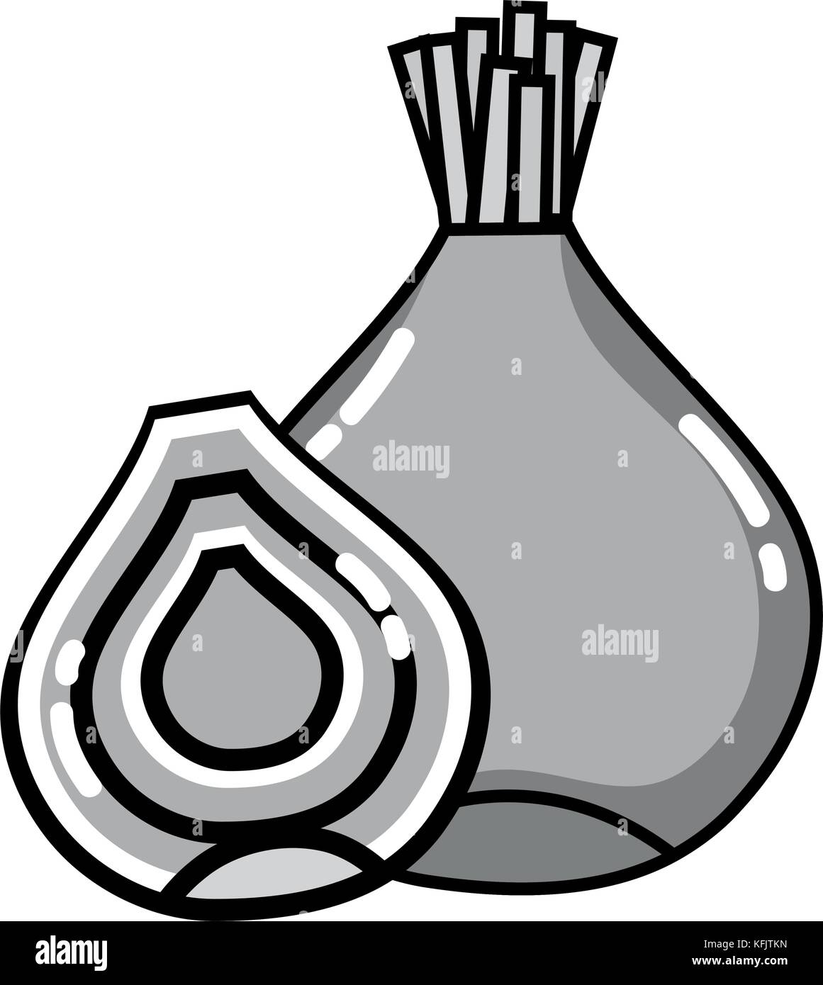 grayscale organic onion nutrition vegetable taste Stock Vector Image ...