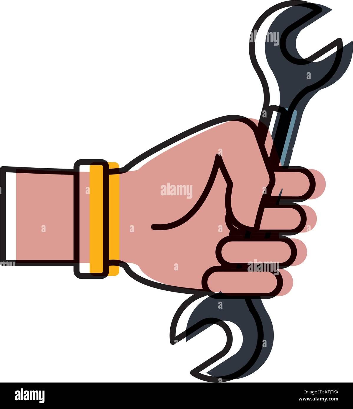 Hand holding wrench Stock Vector Image & Art - Alamy