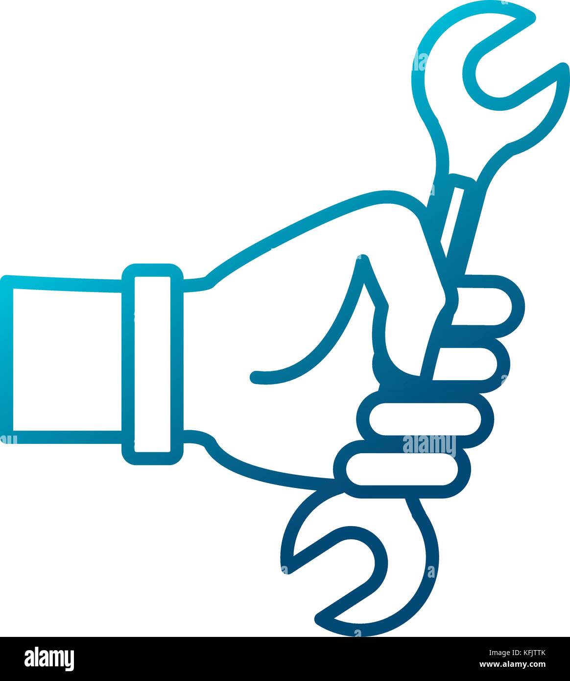 Hand holding wrench Stock Vector Image & Art - Alamy