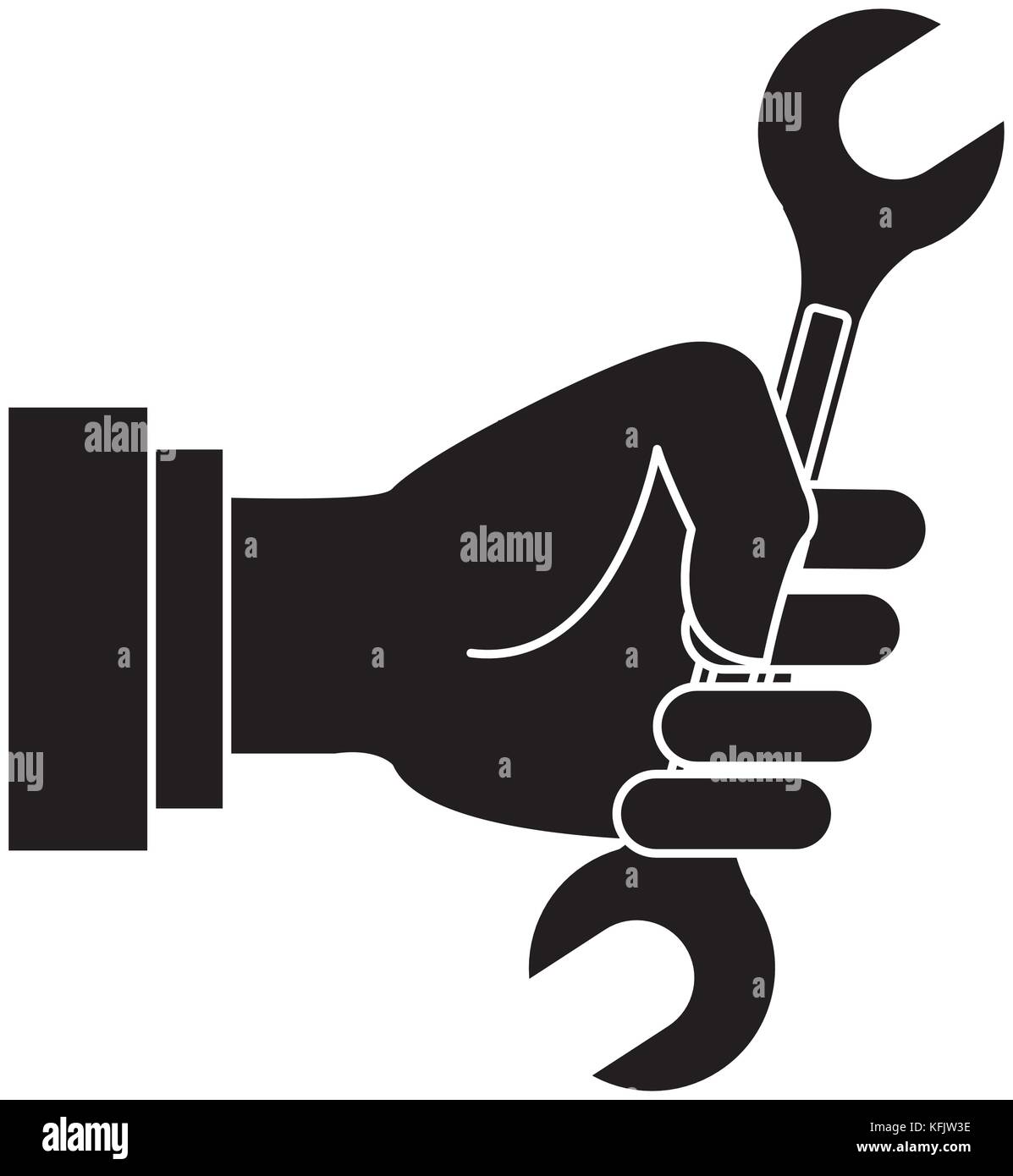 Hand holding wrench Stock Vector Image & Art - Alamy
