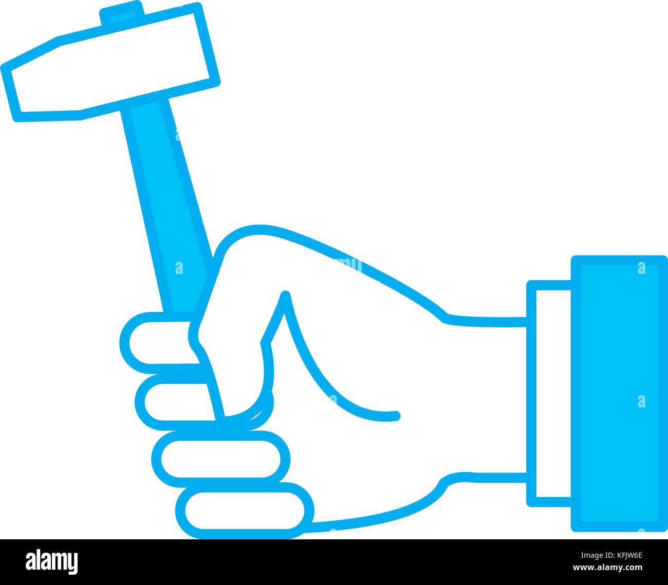 Hand and mallet Stock Vector Images - Alamy