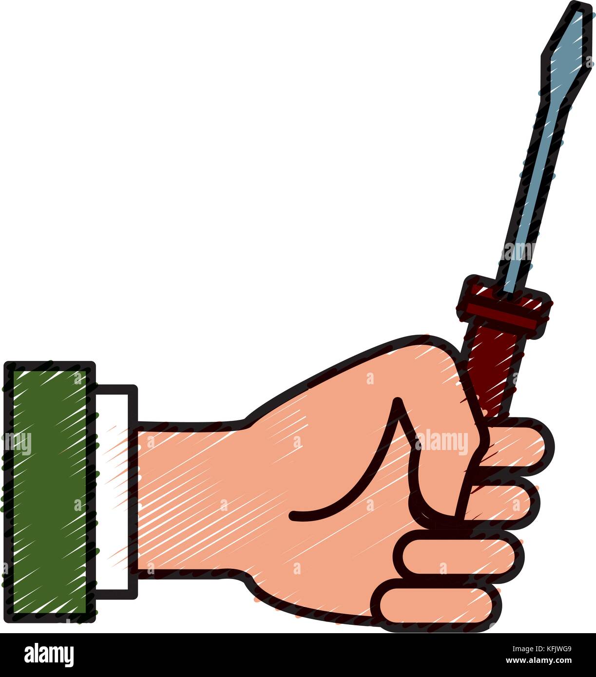Hand with screwdriver Stock Vector Image & Art - Alamy