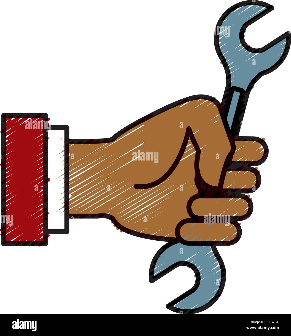 Hand holding wrench Stock Vector Image & Art - Alamy