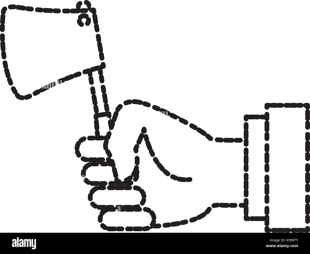 Hand holding axe Stock Vector Image & Art - Alamy