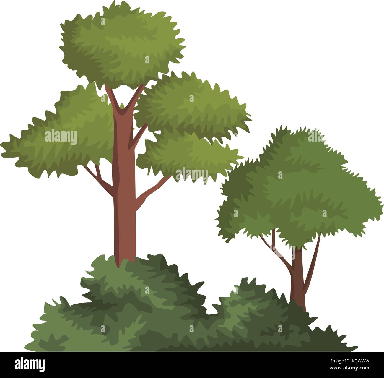 Beautiful green trees bushes Stock Vector Images - Alamy