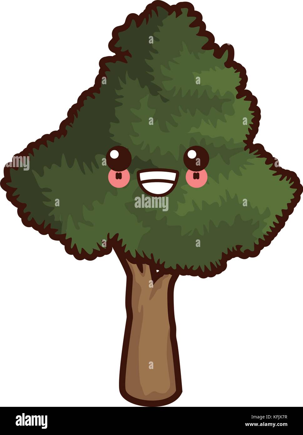 Tree nature symbol cute kawaii cartoon Stock Vector Image & Art - Alamy