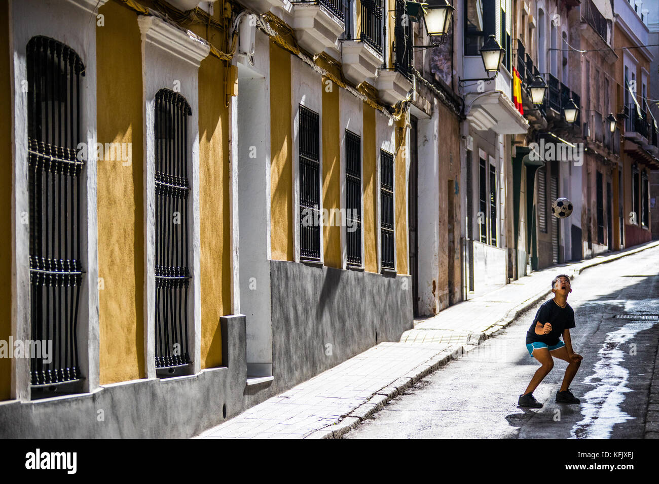 Boy in the streets of Badajoz, Spain Stock Photo - Alamy