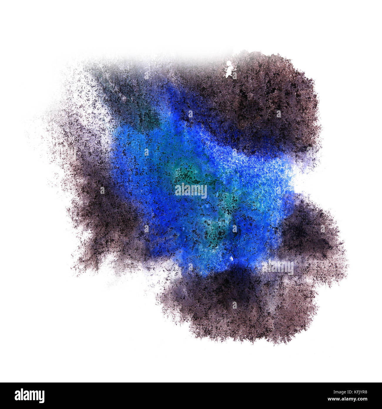 paint splash ink black, blue blot and white abstract art brush Stock ...
