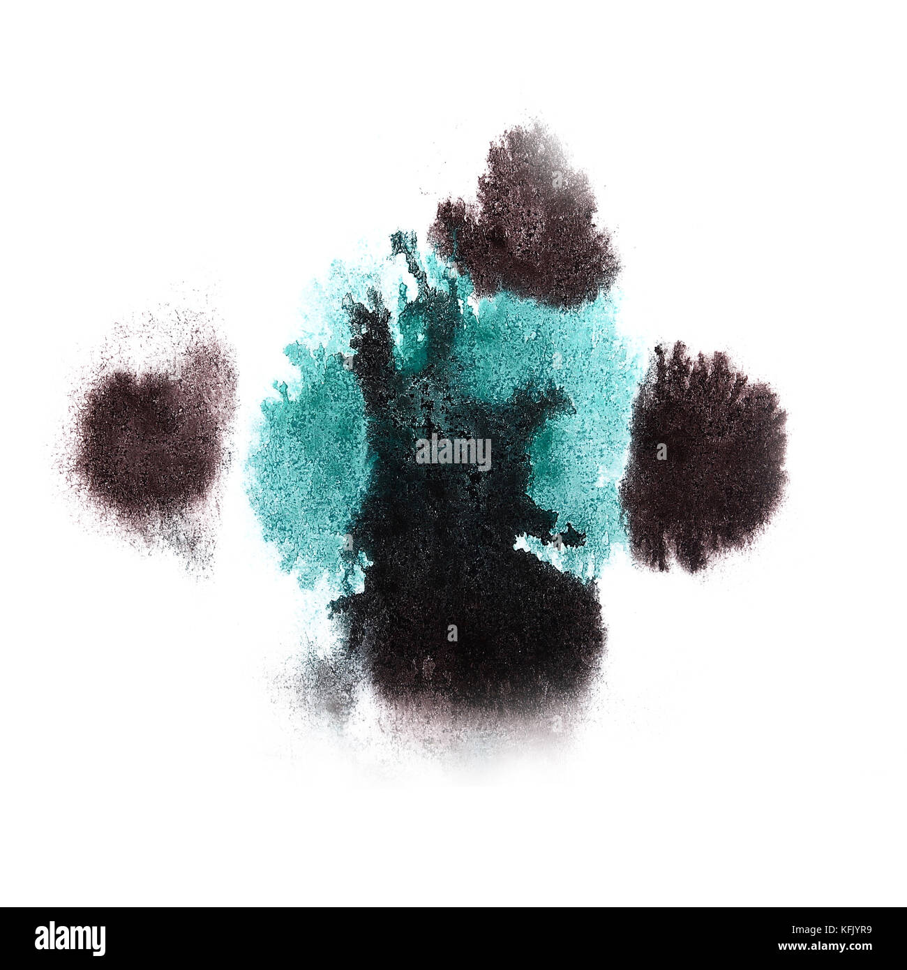 paint splash ink black, green blot and white abstract art brus Stock ...