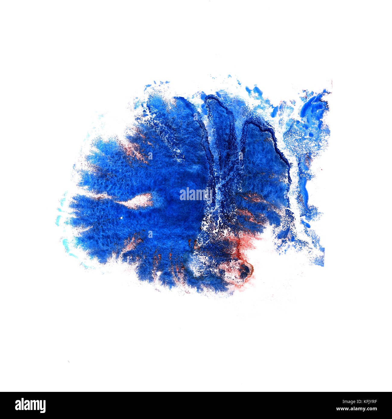 paint splash ink blot blue abstract art brushes isolated Stock Photo ...
