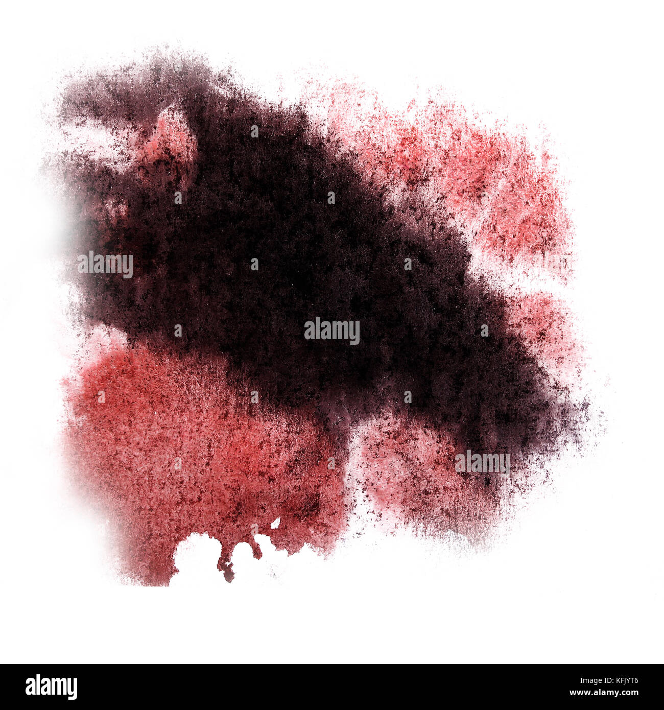 paint splash ink brown, black blot and white abstract art brus Stock ...