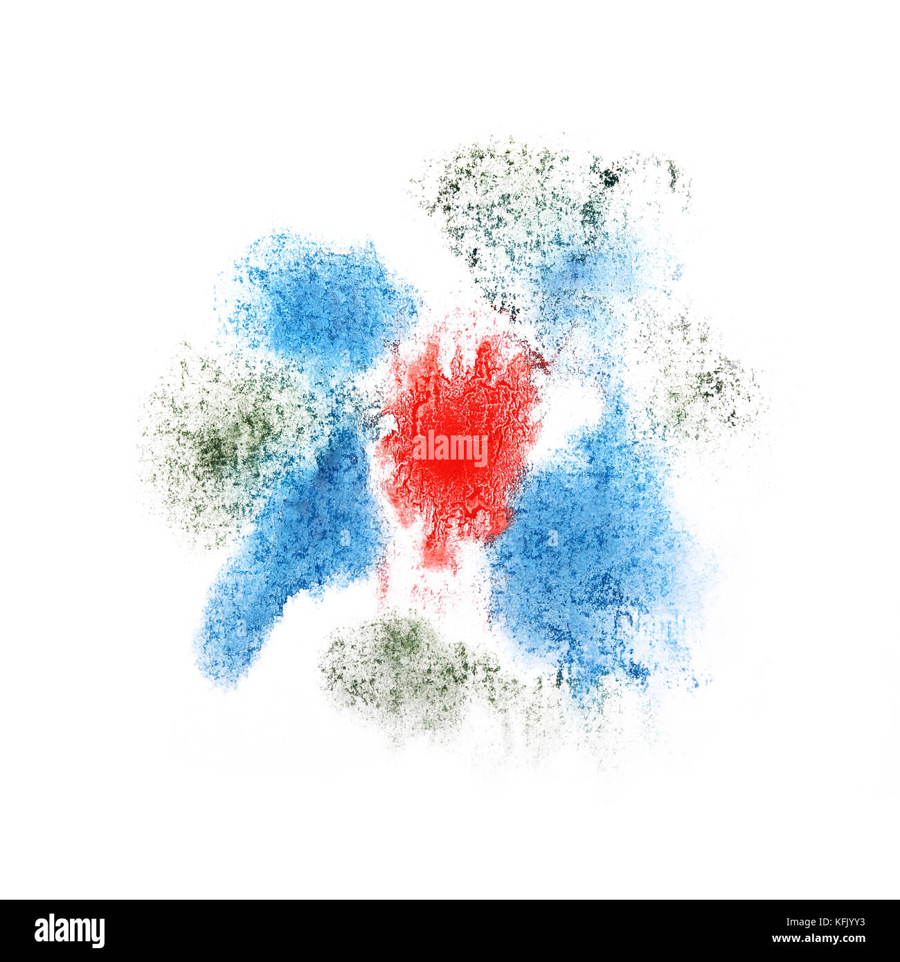 paint splash blue, red ink blot and white abstract art brushes Stock ...