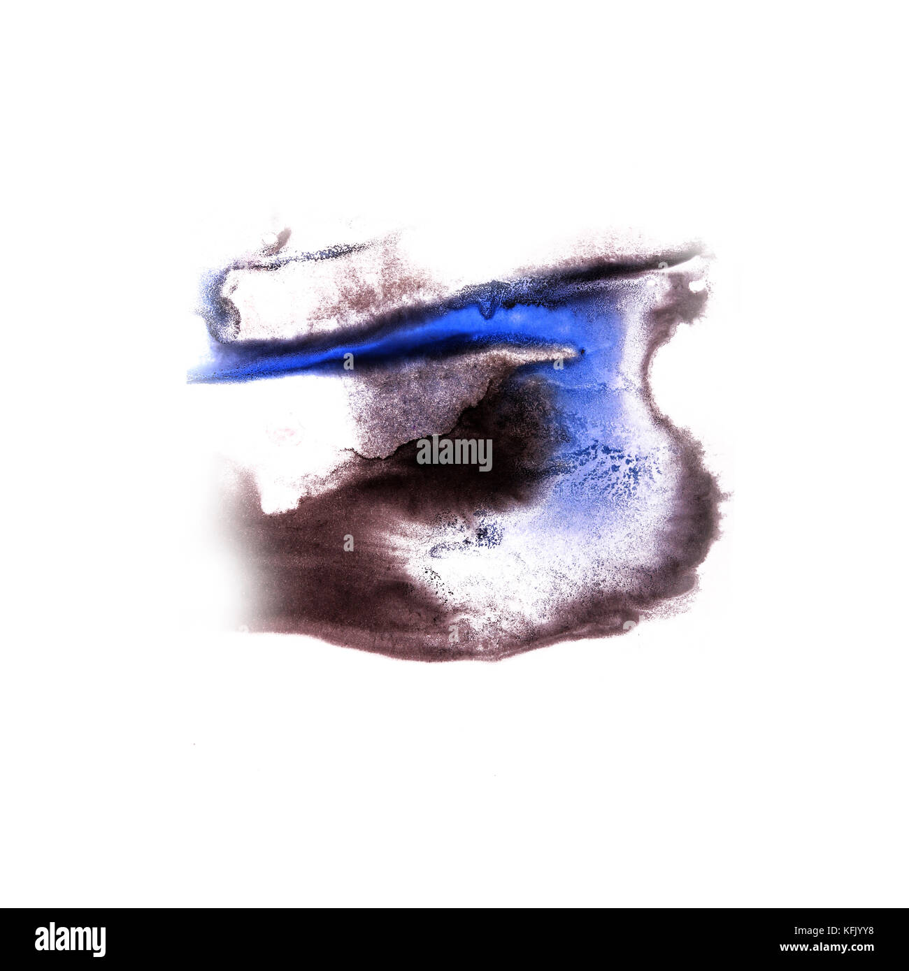 paint splash brown, blue ink blot and white abstract art brush Stock ...