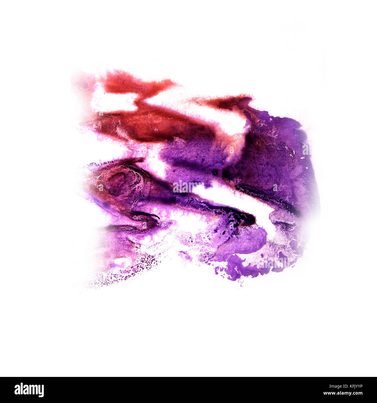 paint splash lilac, burgundy ink blot and white abstract art b Stock ...